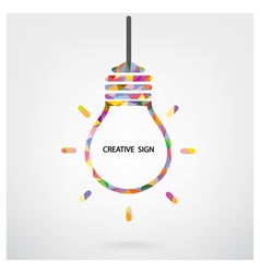 Creative light bulb idea sign Royalty Free Vector Image