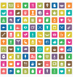 Food 100 icons universal set for web and ui Vector Image