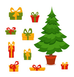 Christmas tree decorated Royalty Free Vector Image