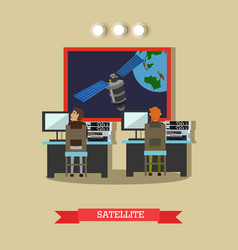 Space mission control center Rocket launch Vector Image