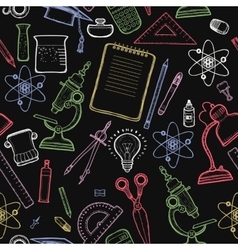 Chalkboard school seamless pattern Royalty Free Vector Image