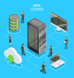 Data center infographic isometric flowchart Vector Image