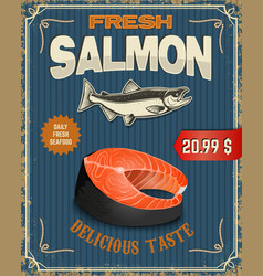 Grilled salmon steak Royalty Free Vector Image