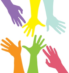 Raised hands Royalty Free Vector Image - VectorStock