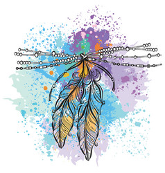 Two feathers Royalty Free Vector Image - VectorStock