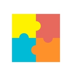 Four piece puzzle Royalty Free Vector Image - VectorStock