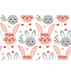 Cute easter seamless pattern spring repeating Vector Image