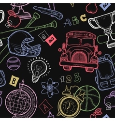 Chalkboard school seamless pattern Royalty Free Vector Image