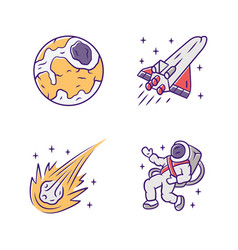 Rocket in space color numbers Royalty Free Vector Image