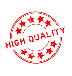 Grunge red high quality word round rubber seal Vector Image