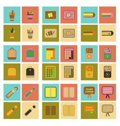 Assembly flat shading style icons office pins Vector Image