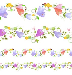 Collection horizontal seamless borders with spring