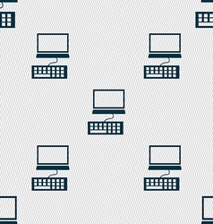 Computer monitor and keyboard Icon Seamless Vector Image