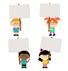 Kids holding banner Royalty Free Vector Image - VectorStock