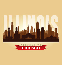 Chicago usa city skyline silhouette Royalty Free Vector