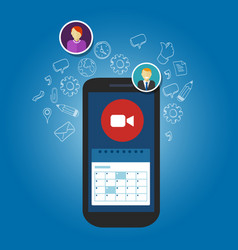 Video call schedule business meetings in Vector Image
