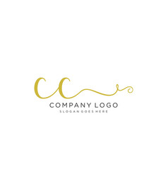 Initial cc handwriting logo with circle template Vector Image