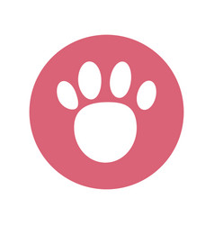 Pink paw stamps about animals Royalty Free Vector Image