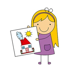 Children drawing design Royalty Free Vector Image