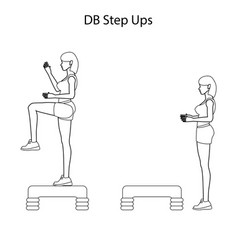 Db steps up exercise outline Royalty Free Vector Image
