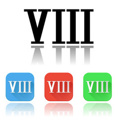 Xi roman numeral icons colored set Royalty Free Vector Image
