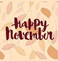 November the name of the month Royalty Free Vector Image