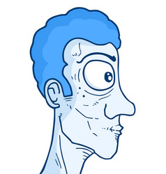 Blue face man Royalty Free Vector Image - VectorStock