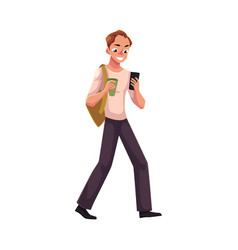 Funny cartoon mobile phone smartphone character Vector Image