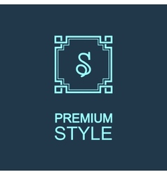 Stylish graceful monogram elegant line art logo Vector Image