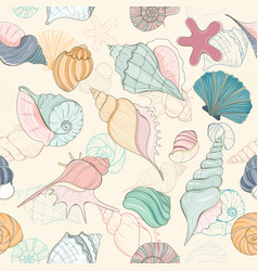 Abstract seashels stripes frame seamless pattern Vector Image