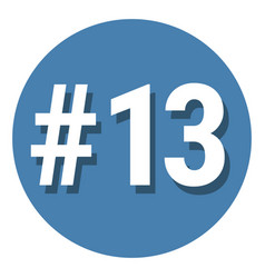 Number 13 logo template with fox head symbol Vector Image