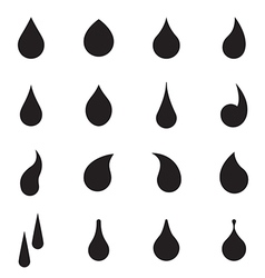Collection linear droplet icons isolated Vector Image