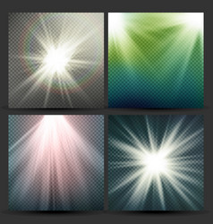 Glow light effect beam rays sunlight Royalty Free Vector