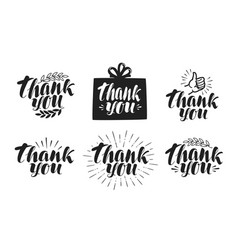 Thank you handwritten lettering inscription Vector Image