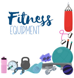 Cartoon sport fitness equipment gym tools Vector Image