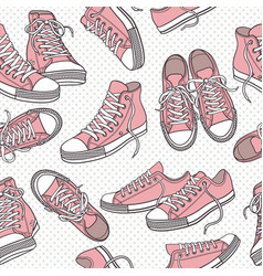 Sneakers shoes seamless pattern Royalty Free Vector Image