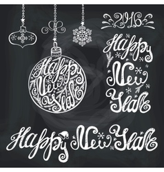 Christmas and new year greetings chalkboard Vector Image