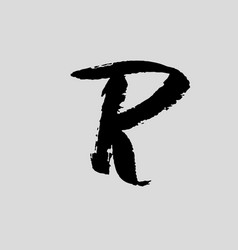 Letter r vintage grunge font label style Vector Image