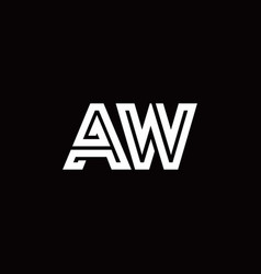 Aw monogram logo with diamond shape and triangle Vector Image