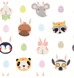 Cute different dog doodles seamless pattern Vector Image