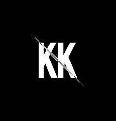 Kk logo monogram with emblem style ribbon design Vector Image