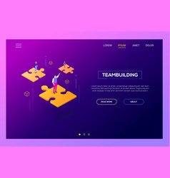 Teambuilding concept - modern isometric web Vector Image