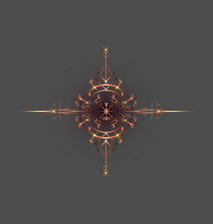 Magic ancient viking art deco vegvisir sign Vector Image