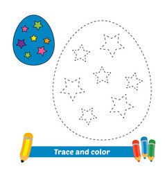 Trace and color for kids dinosaur egg Royalty Free Vector