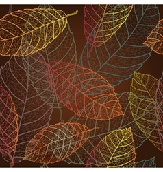 Autumn transparent leaves pattern background Vector Image