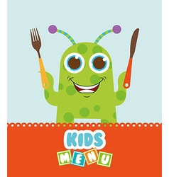 Kids menu frame children chefs cook with cutting Vector Image