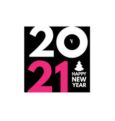 2021 text logo design happy new year label Vector Image