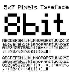 Pixel retro font 8-bit alphabet Royalty Free Vector Image