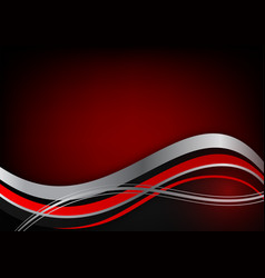 Red and black abstract wave wallpaper with copy Vector Image