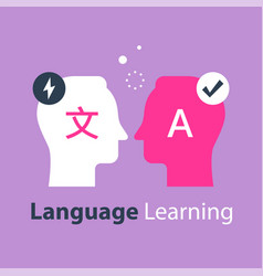 Learning foreign language set concept Royalty Free Vector
